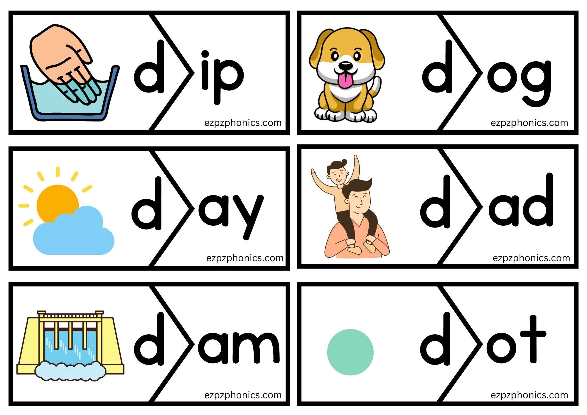 Letter D Puzzle Word Match 1 - ezpzphonics.com